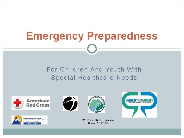 Emergency Preparedness For Children And Youth With Special