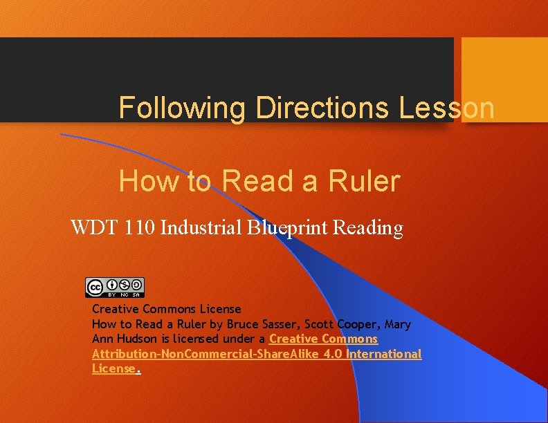Following Directions Lesson How to Read a Ruler