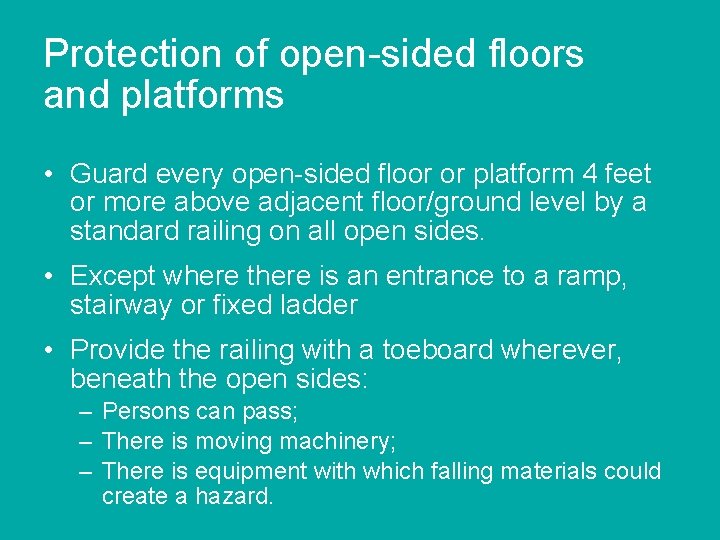Preventing slips trips and falls Objectives List the