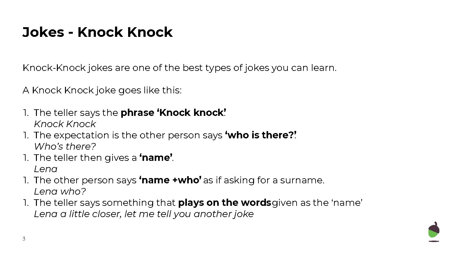 Speech and Language Therapy Humour and Jokes Lesson