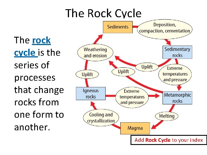 Unit 8 B The Rock Cycle Water Cycle