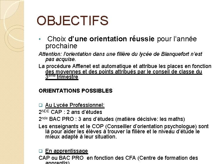 LYCEE LEONARD DE VINCI BLANQUEFORT 3me PREPA PRO