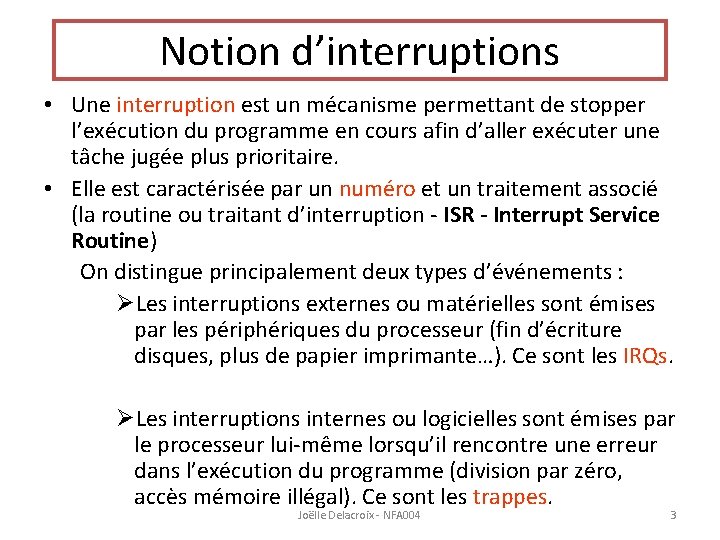 Fonctionnement du processeur excution des instructions machine RUPTURE