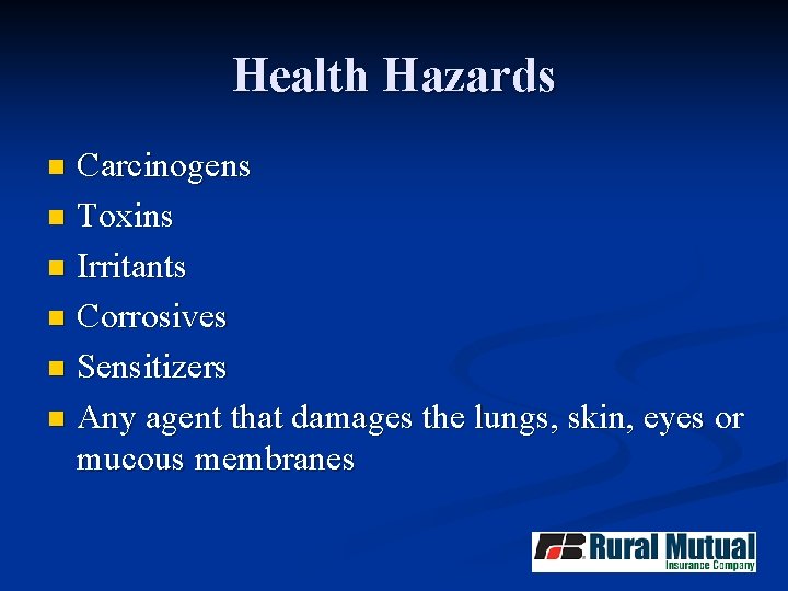 Hazard Communication Program Training Segment Blue Star Dairy