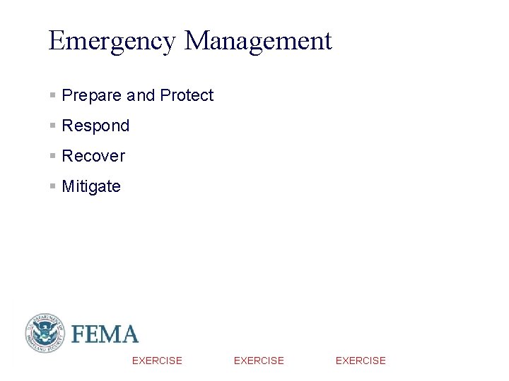 Disaster Scenario Exercise for Organizational Planning Major Hurricane