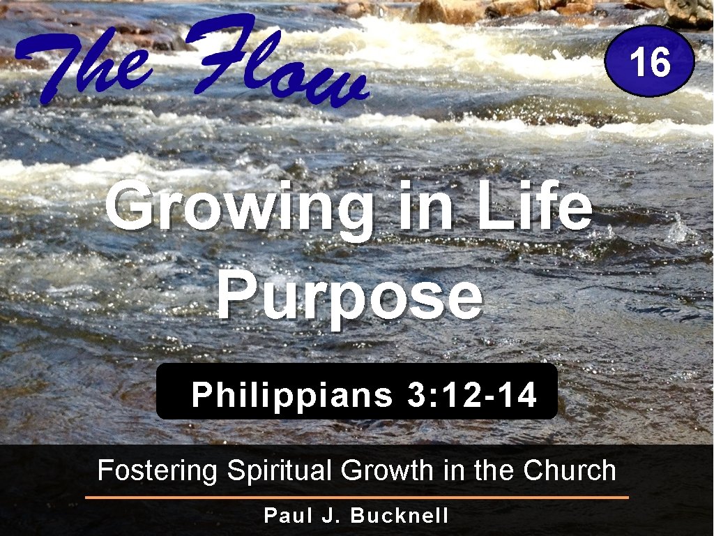 16 Growing in Life Purpose Philippians 3 12