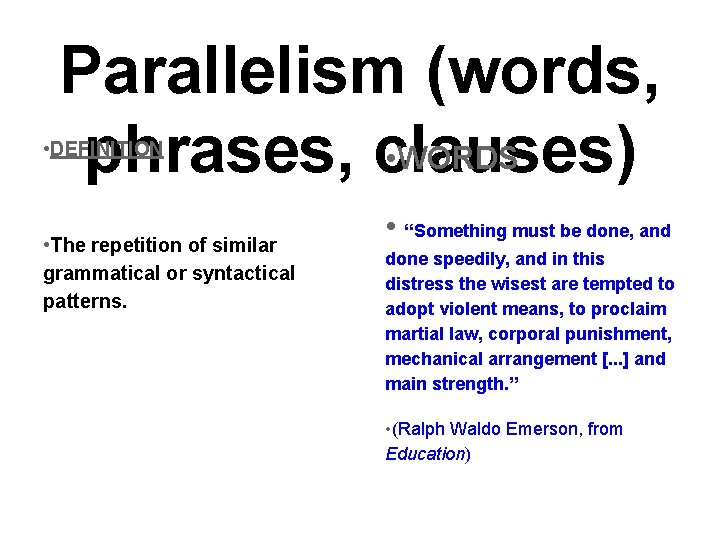 Rhetorical Vocabulary 3 Repetition 3 Balance 10192015 Repetition
