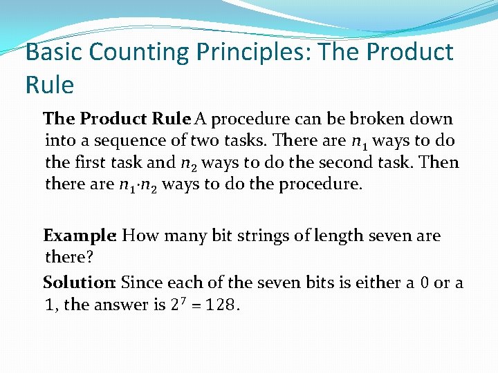 The Basics of Counting Section 6 1 Section