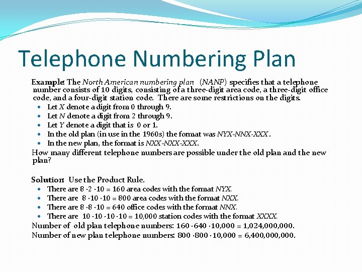 The Basics of Counting Section 6 1 Section
