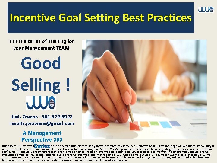Special Management Series Incentive Goal Setting Best Practices