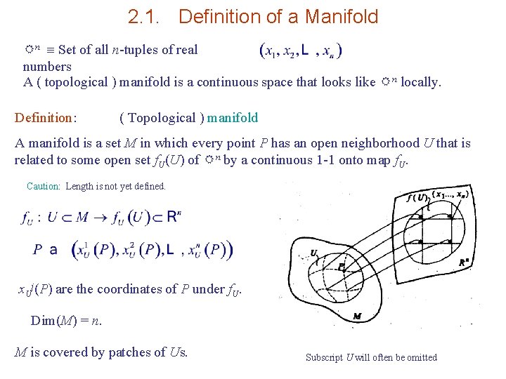 2 Differentiable Manifolds and Tensors 2 1 2