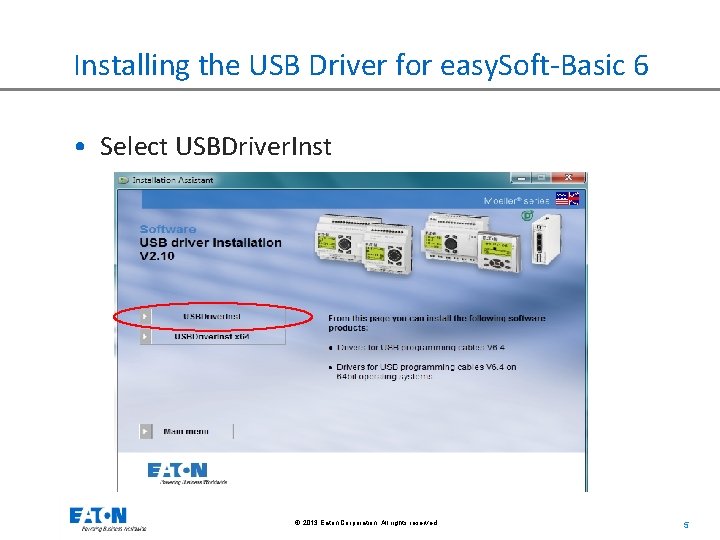Installing easy SoftBasic 6 2013 Eaton Corporation All