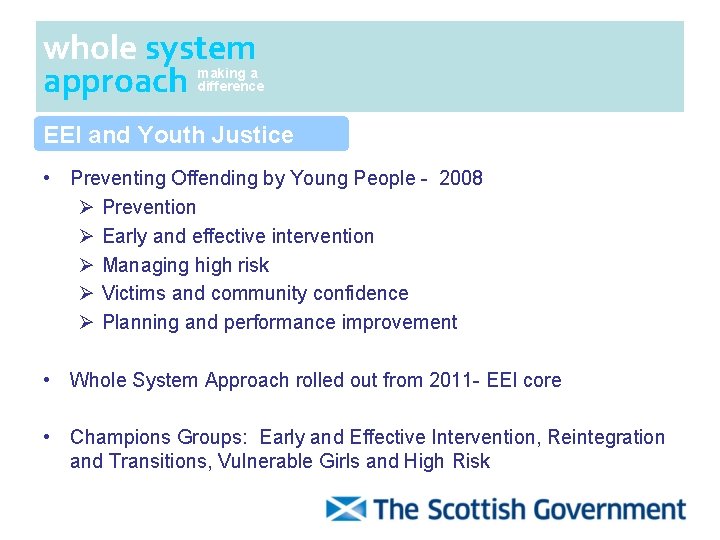 whole system approach Youth Justice Advancing the Whole