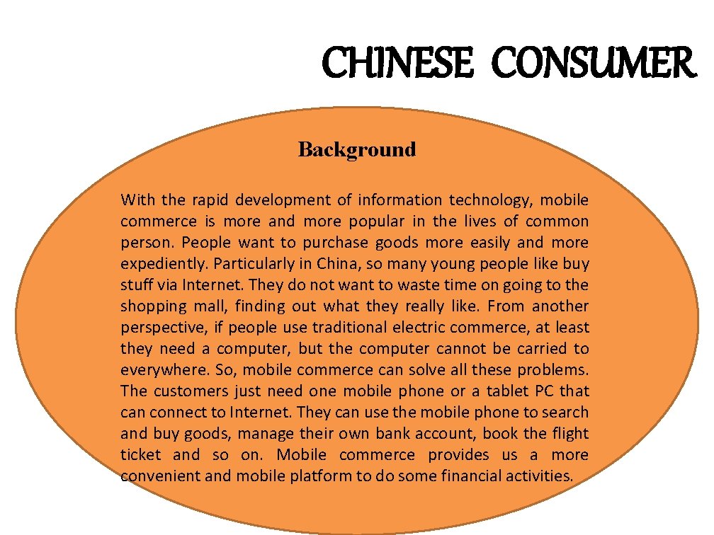 CHINESE CONSUMER Background With the rapid development of