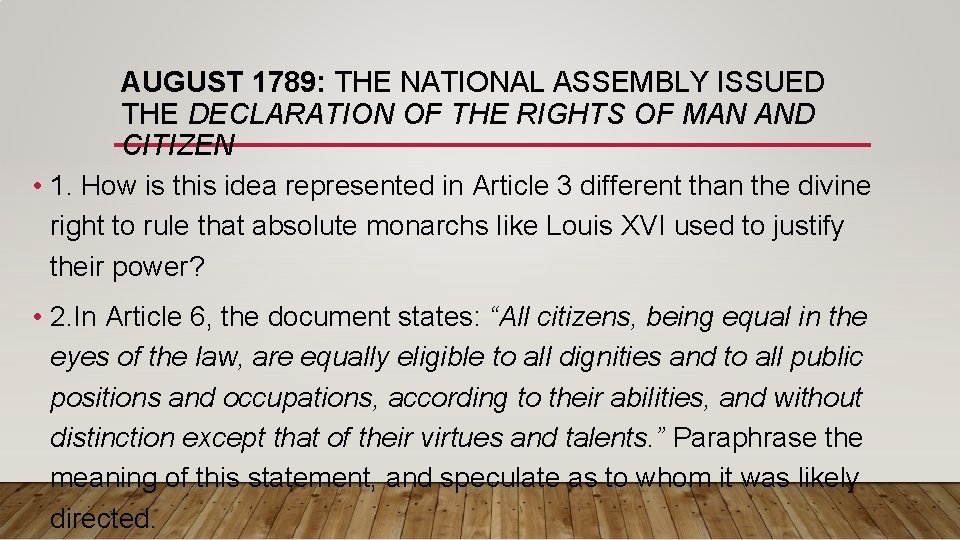 NATIONAL ASSEMBLY HOW DID THE RELATIONSHIP BETWEEN THE