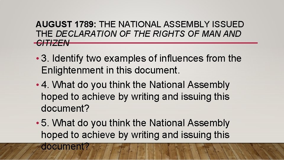 NATIONAL ASSEMBLY HOW DID THE RELATIONSHIP BETWEEN THE