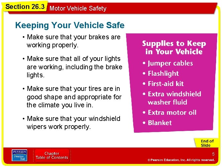 Section 26 3 Motor Vehicle Safety Objectives Identify