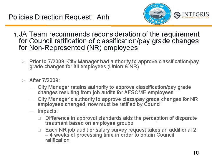Job Audit Process Improvement Council Study Session February