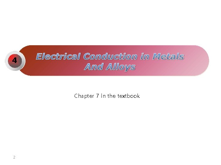 4 Electrical Conduction in Metals And Alloys Chapter