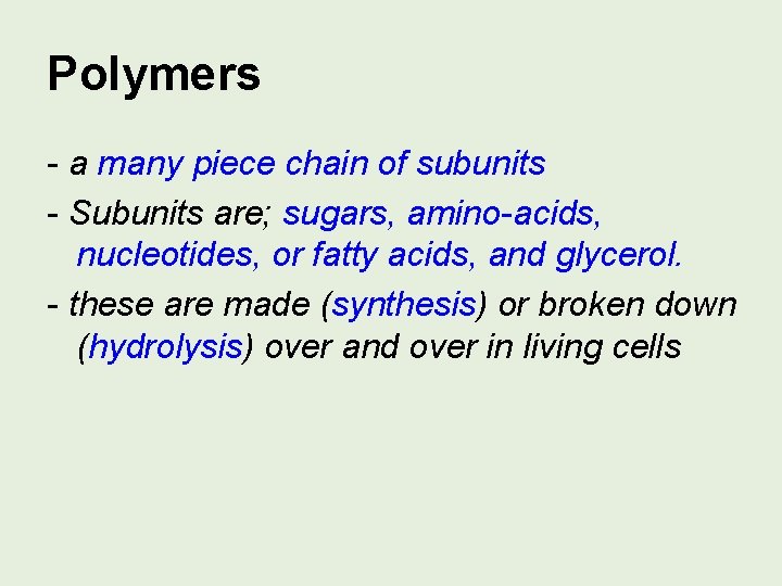 BIOLOGY 12 POWERPOINT NOTES BIOLOGICAL MOLECULES Chapter 2
