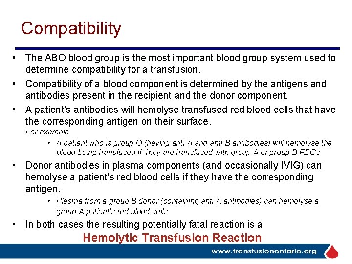 Bloody Easy Blood Administration Module 2 Indications and