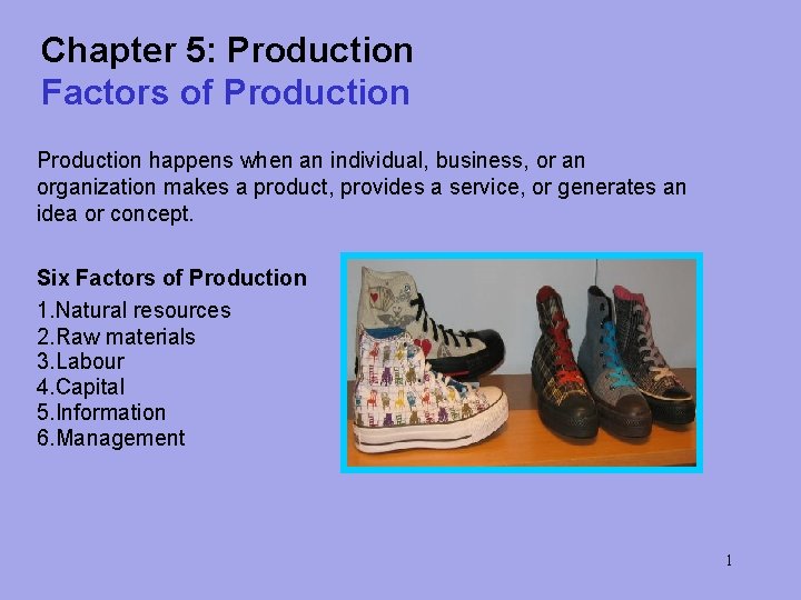 Chapter 5 Production Factors of Production happens when
