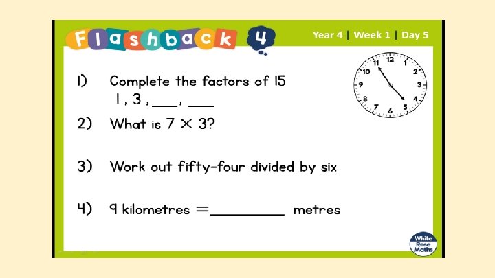 Good morning Year 4 Friday 5 th June