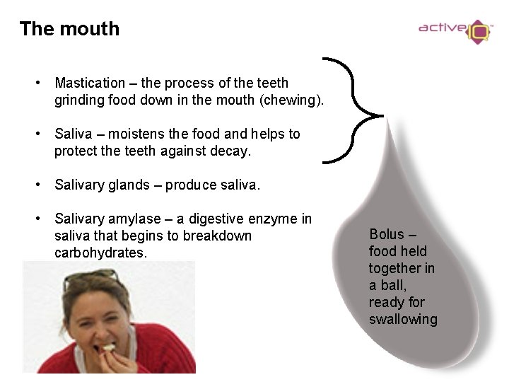The digestive system Unit Applied human biology for