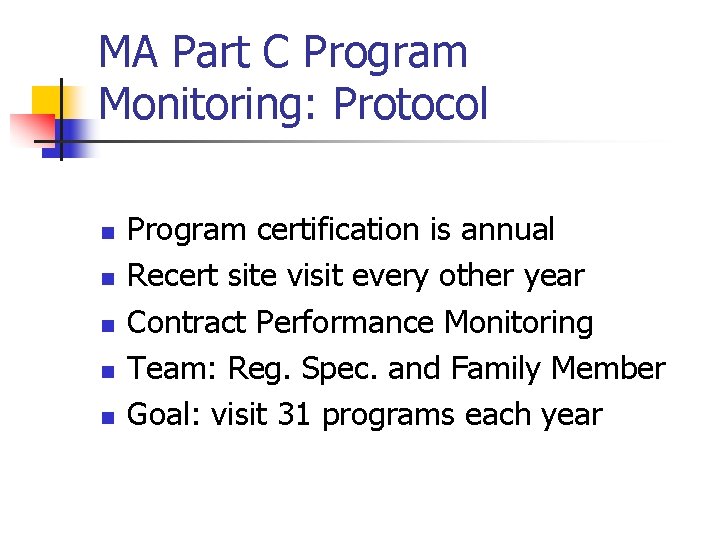 Massachusetts Part C Department of Public Health LA