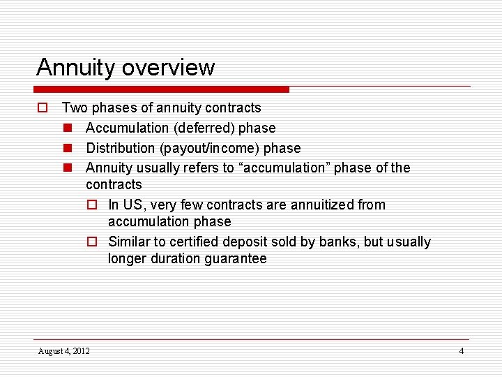 Indexed Annuity Product Pricing and Risk Management Timothy