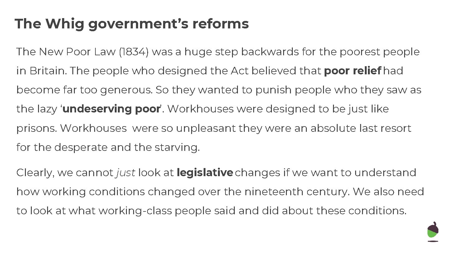 History Lesson 2 of 4 Changing labour laws