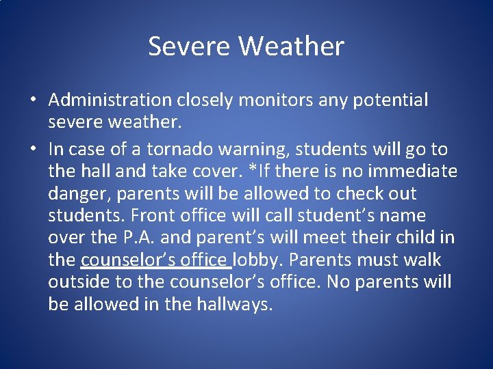 JES Safety Procedures 2013 2014 Emergency Drills All