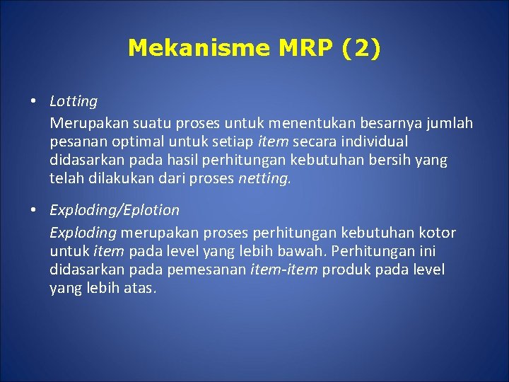 Perencanaan Kebutuhan Material Material Requirement Planning Material ...