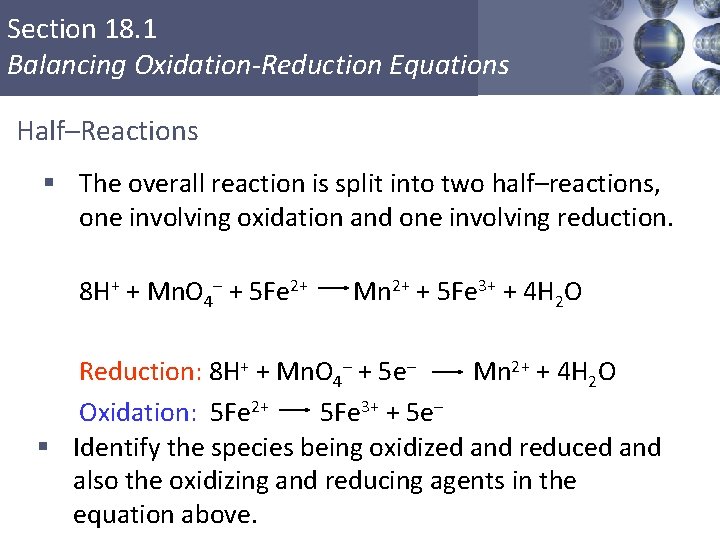 AP Chapter 18 Electrochemistry Section 18 1 Balancing