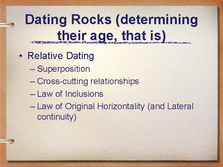 Ways to tell the age of a rock