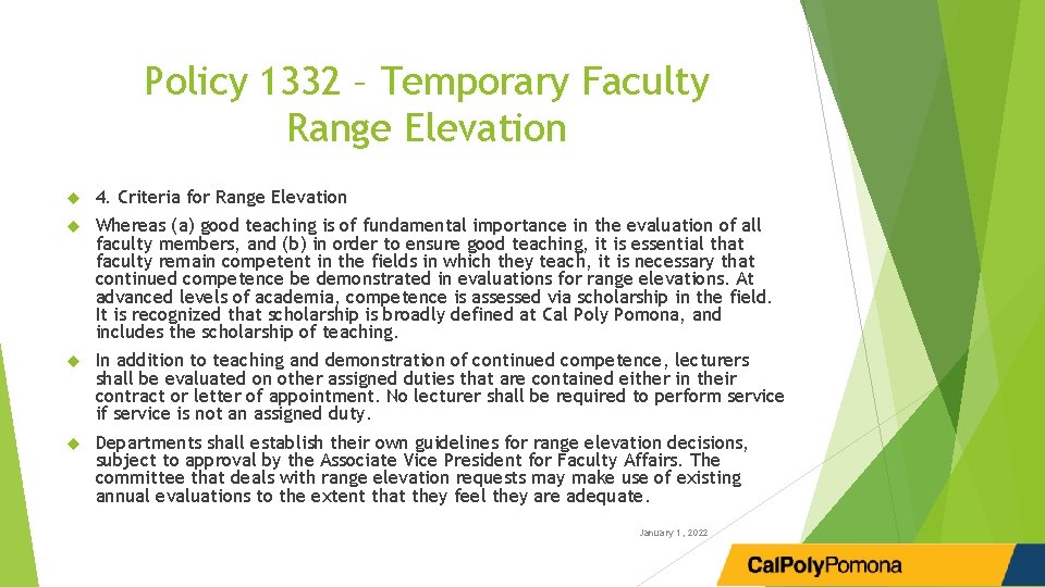 Range Elevation Workshop Office of Faculty Affairs Background
