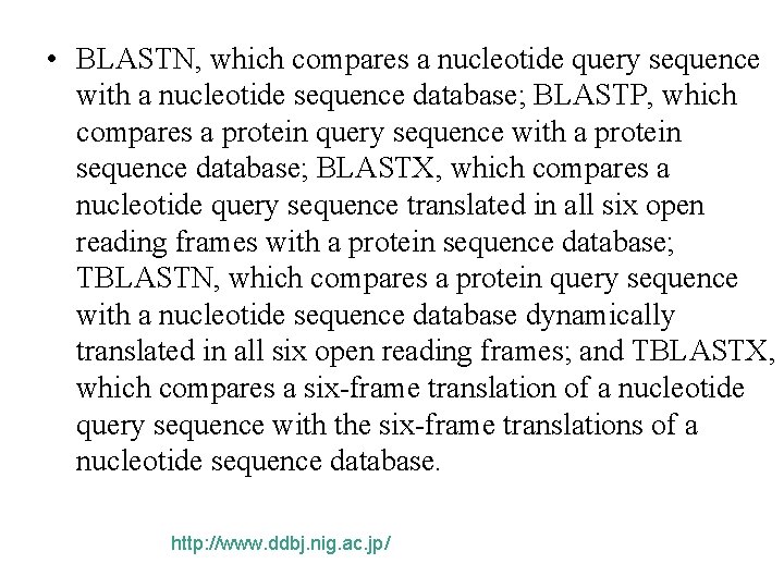General nucleic acid Sequence databases EMBL European Molecular