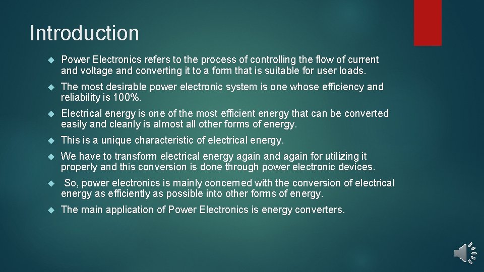 Power Electronics Introduction Lecture 1 week 1 BY