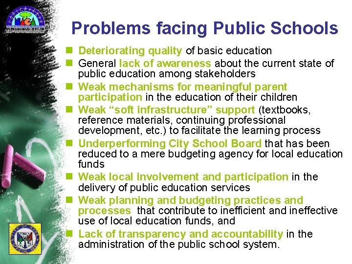 Reinventing the Naga City School Board Improving education