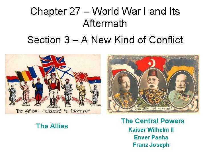 Chapter 27 World War I and Its Aftermath