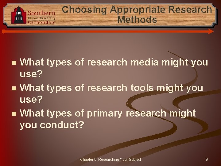 Chapter 6 Researching Your Subject Understanding the Differences