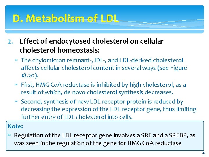 UNIT III Lipid Metabolism Cholesterol and Steroid Metabolism