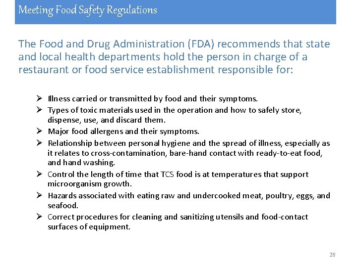 CHAPTER 1 PROVIDING SAFE FOOD KEEPING FOOD SAFE