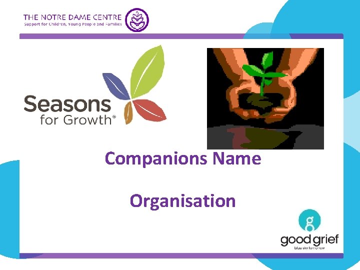 Companions Name Organisation What is Seasons for Growth