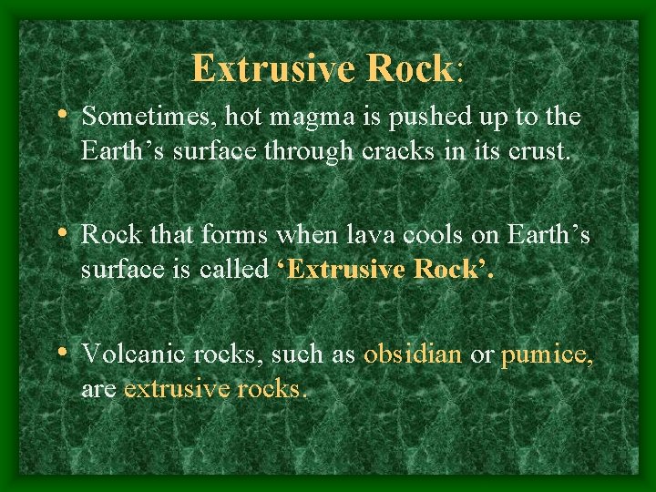Engagement OBSERVE THE SAMPLE ROCKS AND CHOOSE ONE
