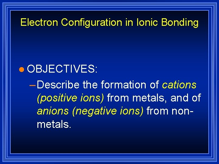 MYP Chemistry Ionic Bonding and Ionic Compounds International