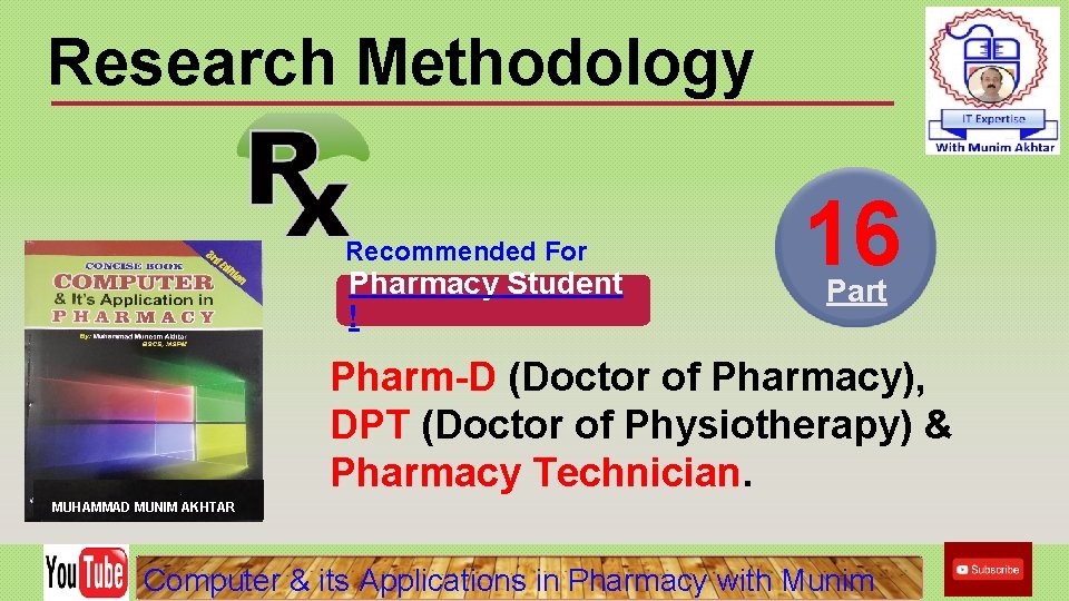 Research Methodology Recommended For Pharmacy Student 16 Part