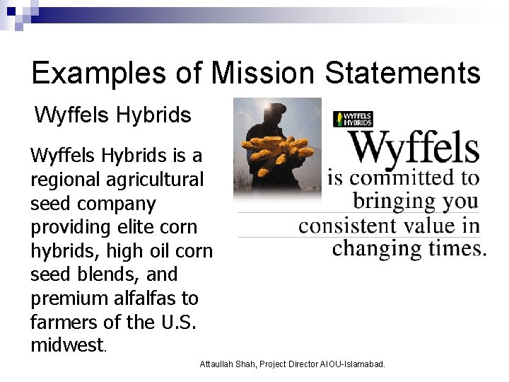 Attaullah Shah Project Director AIOUIslamabad VISION AND MISSION