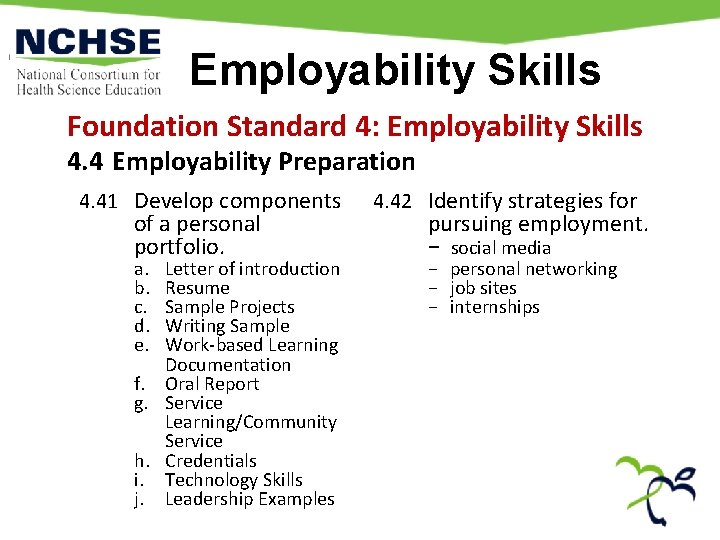 Employability Skills Foundation Standard 4 Employability Skills 4