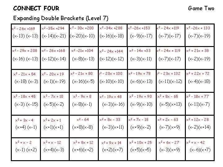 Purple Pen of Progress Questions 1 Expand x